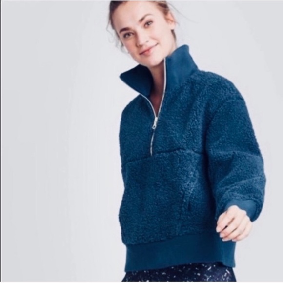 JoyLab | Jackets & Coats | Joy Lab Navy Sherpa Half Zip | Poshmark